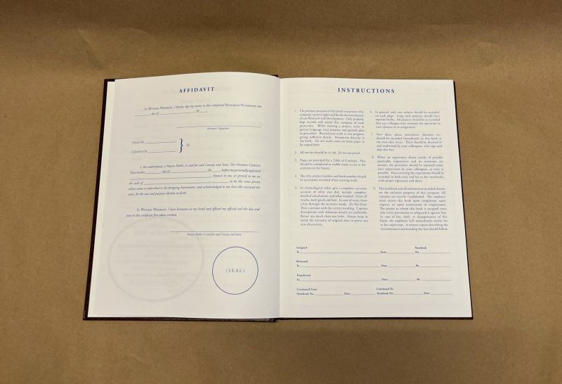 Brown Hardcover Lab Notebook, 208 ruled pages, 8-1/2 x 11” page size ...