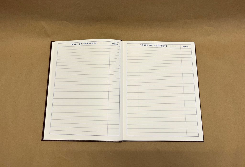 Brown Hardcover Lab Notebook, 208 ruled pages, 8-1/2 x 11” page size ...